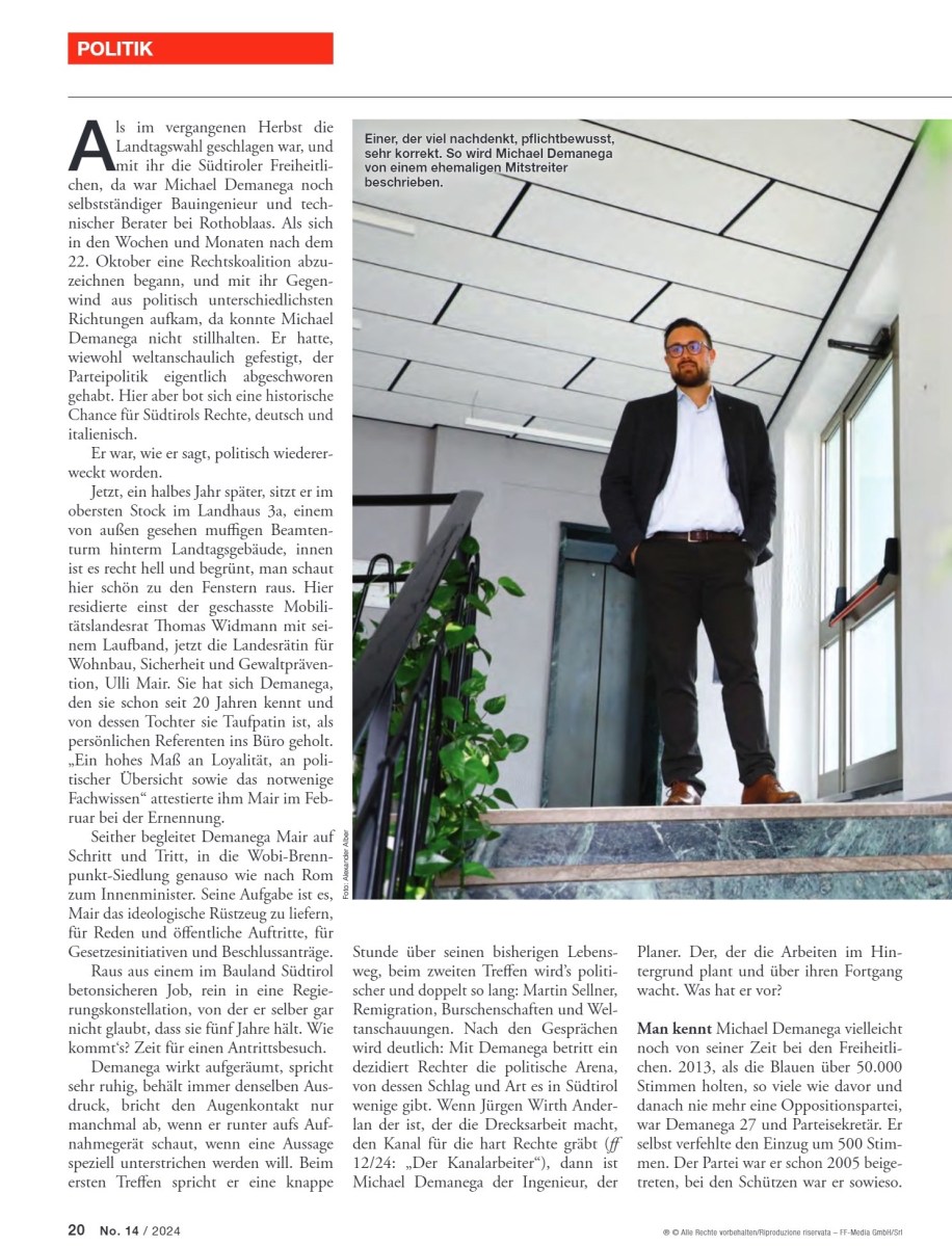 Portrait Michael Demanega in der Wochenzeitung FF – Demanega